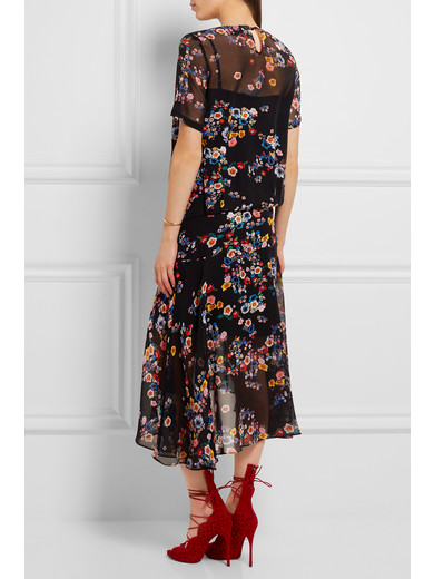 Preen By Thornton Bregazzi Melina Floral Print Silk Georgette Midi